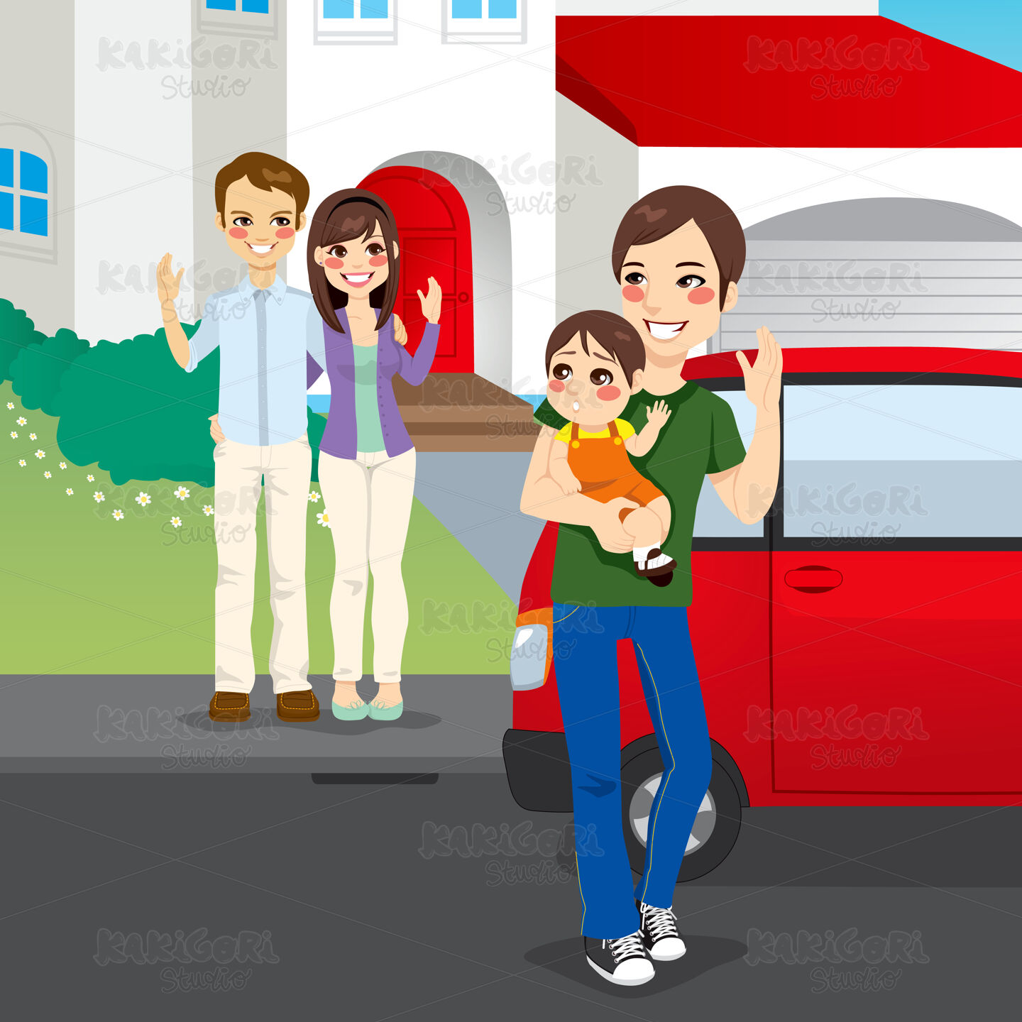 Amicably Divorced Family Clipart Vector Illustration 01126 – Kakigori ...