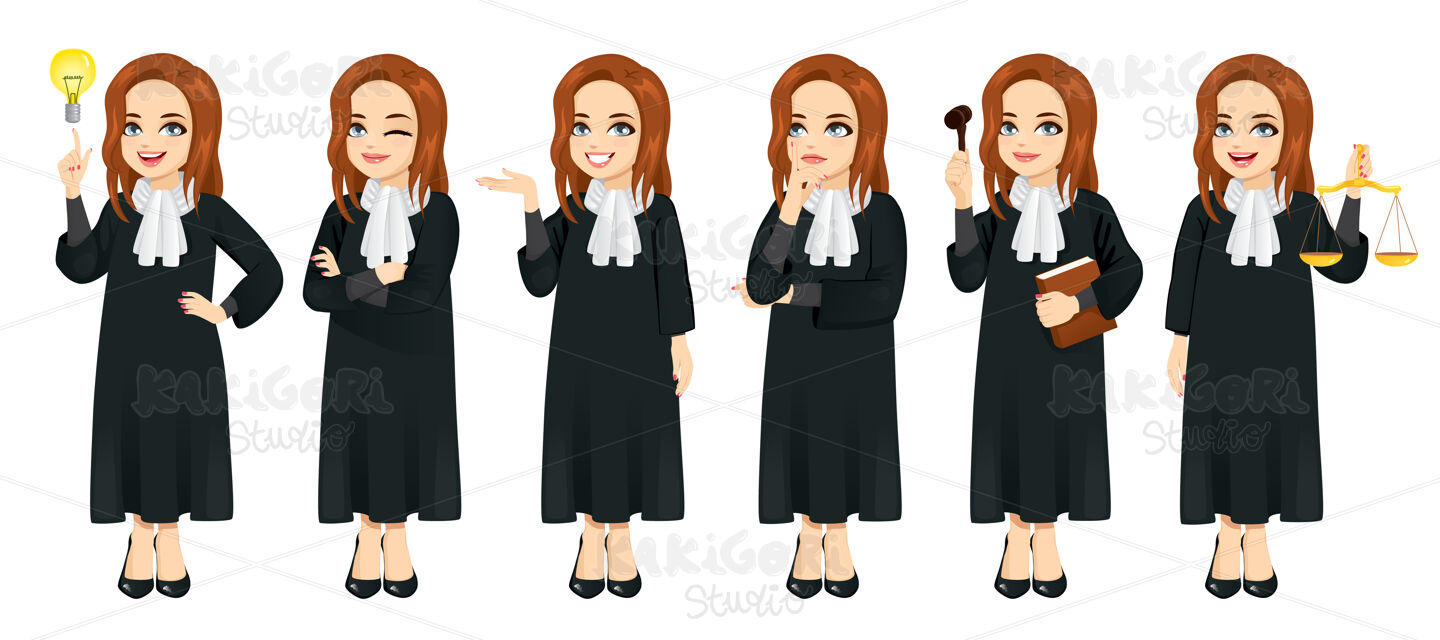 Female Judge Poses Clipart Vector Illustration 04836 – Kakigori Studio