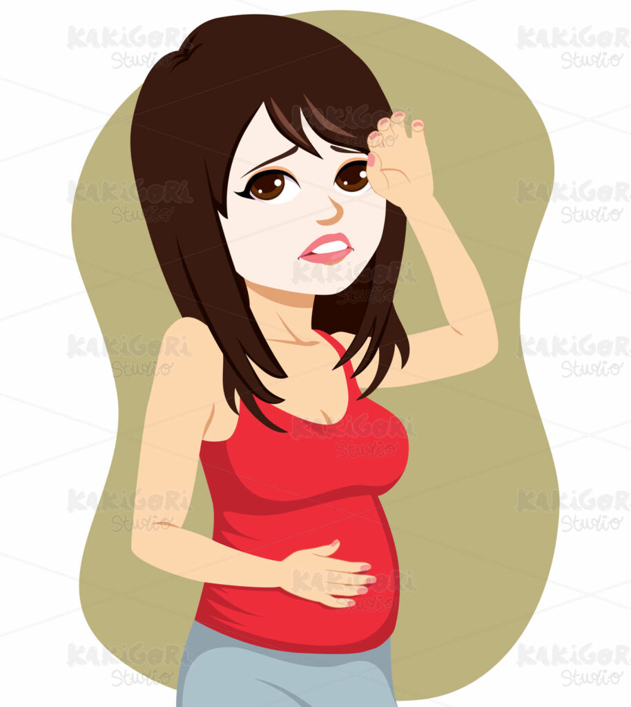 Pregnant Woman Suffering Anemia Clipart Vector Illustration 04996 ...